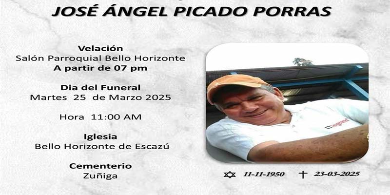 Falleció José Ángel Picado Porras